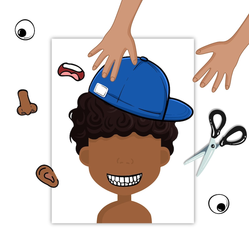 Cut & Create Faces Craft Bundle, Boy and Girl Cut and Paste Activities ...