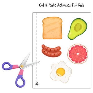Printable Cut & Create Craft, Cut and Paste Breakfast Assembly Kit ...
