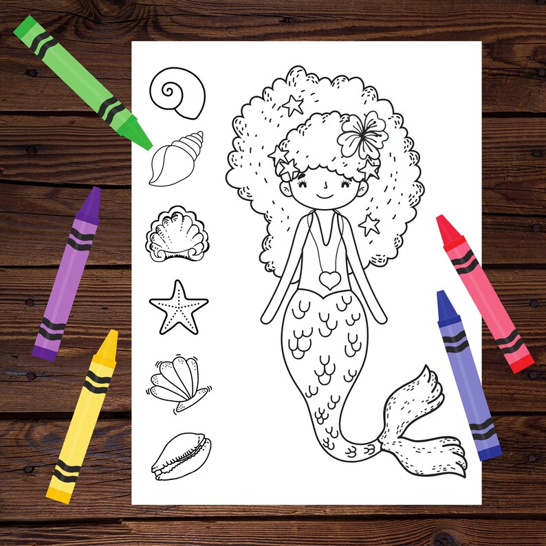 Mermaid Coloring Pages 12 Printable Mermaid Coloring Sheets - Etsy