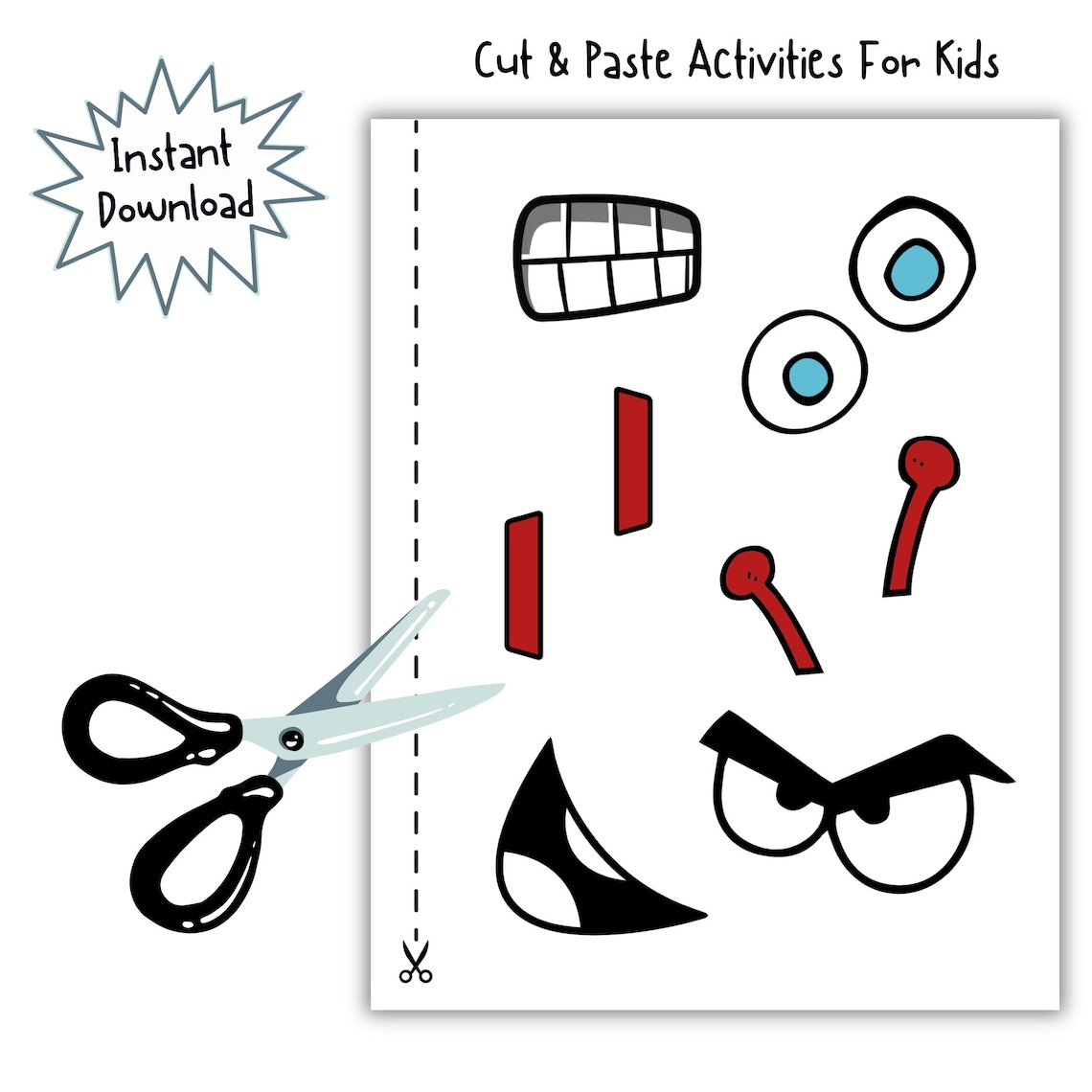 Robot Printable, Cut and Paste Activity, Craft for Kids - Etsy