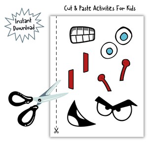 Robot Printable, Cut and Paste Activity, Craft for Kids - Etsy