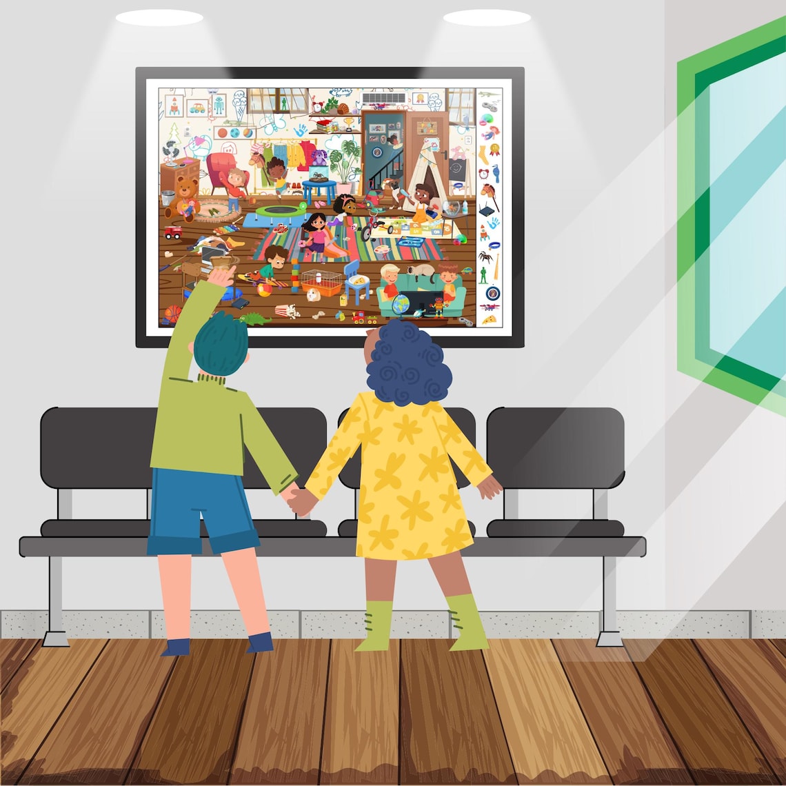 Printable Playroom Poster for Kids, Classroom Decor, Search and Find ...