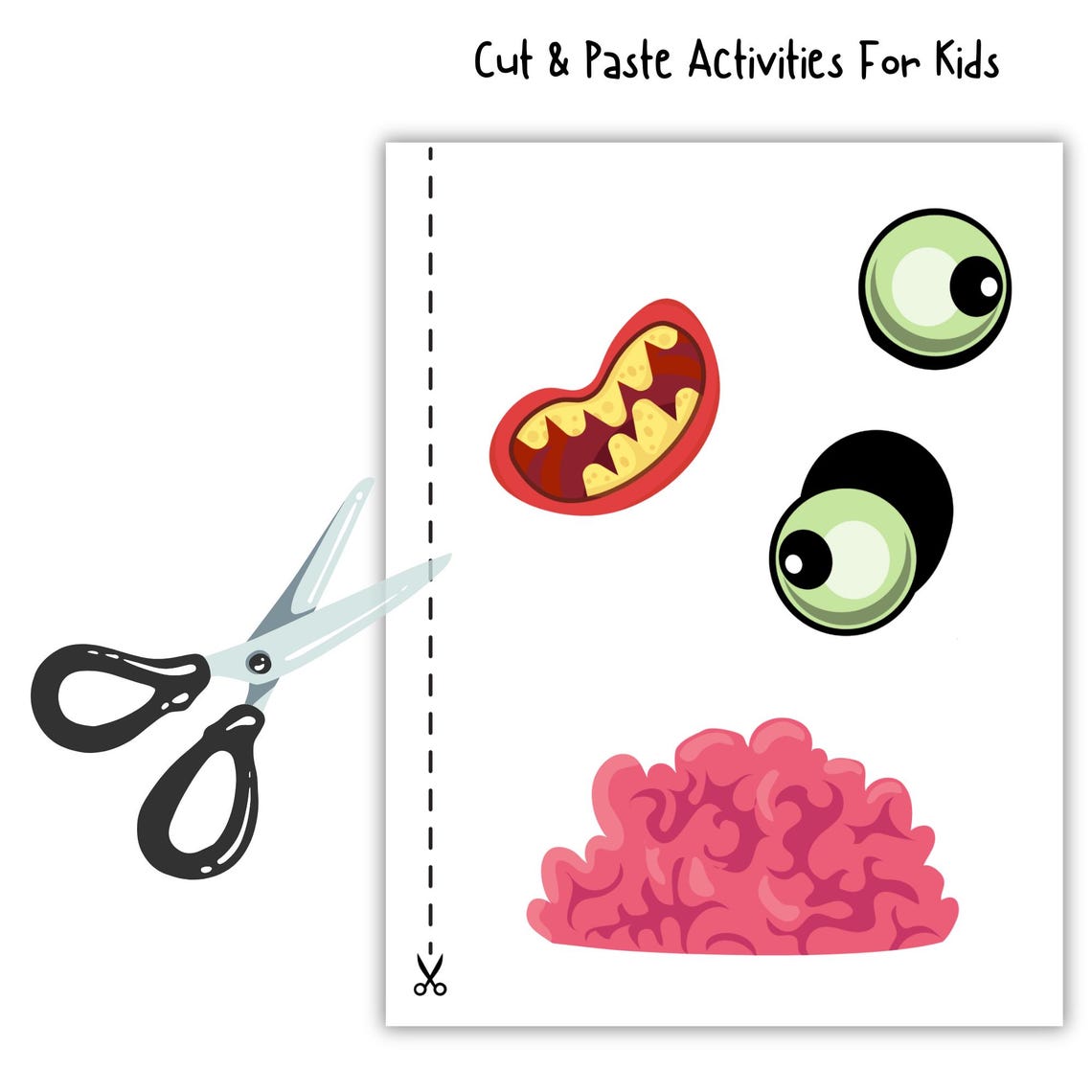 Printable Kids Zombie Halloween Craft, Fun Cut and Paste Activity for ...