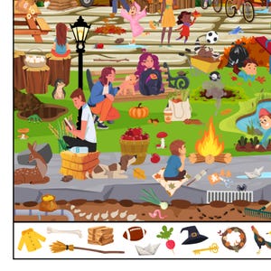 Fall Autumn Search and Find Printable | Hidden Objects Activity Poster ...
