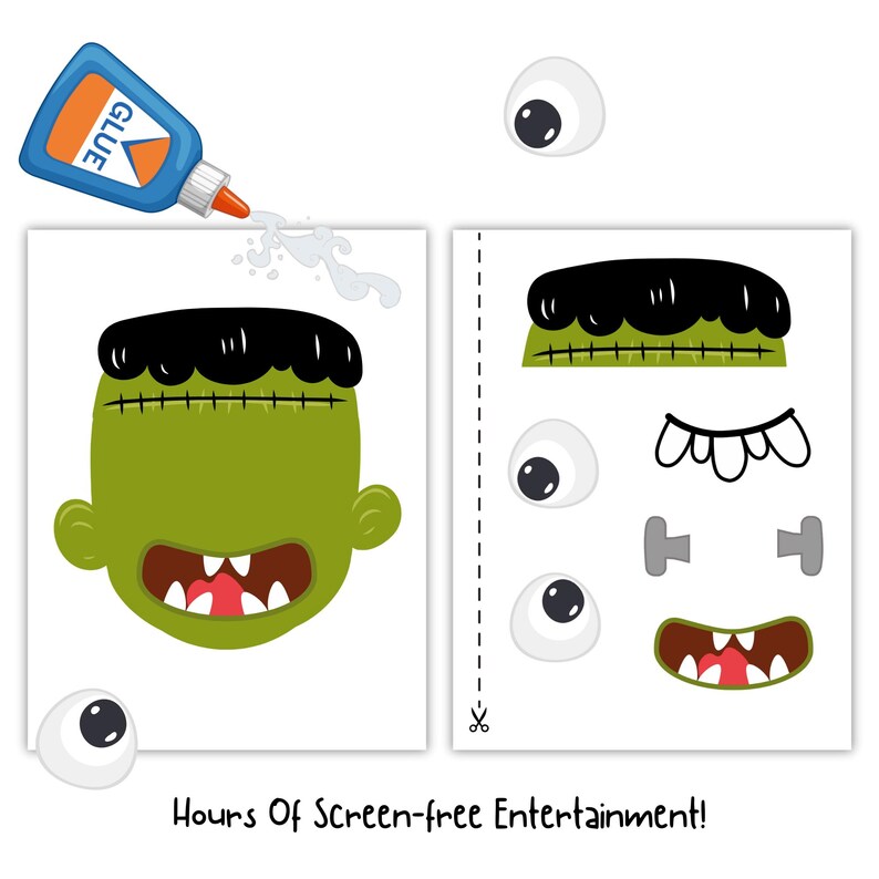 Printable Halloween Crafts for Kids, Cut and Paste Activities, Instant ...