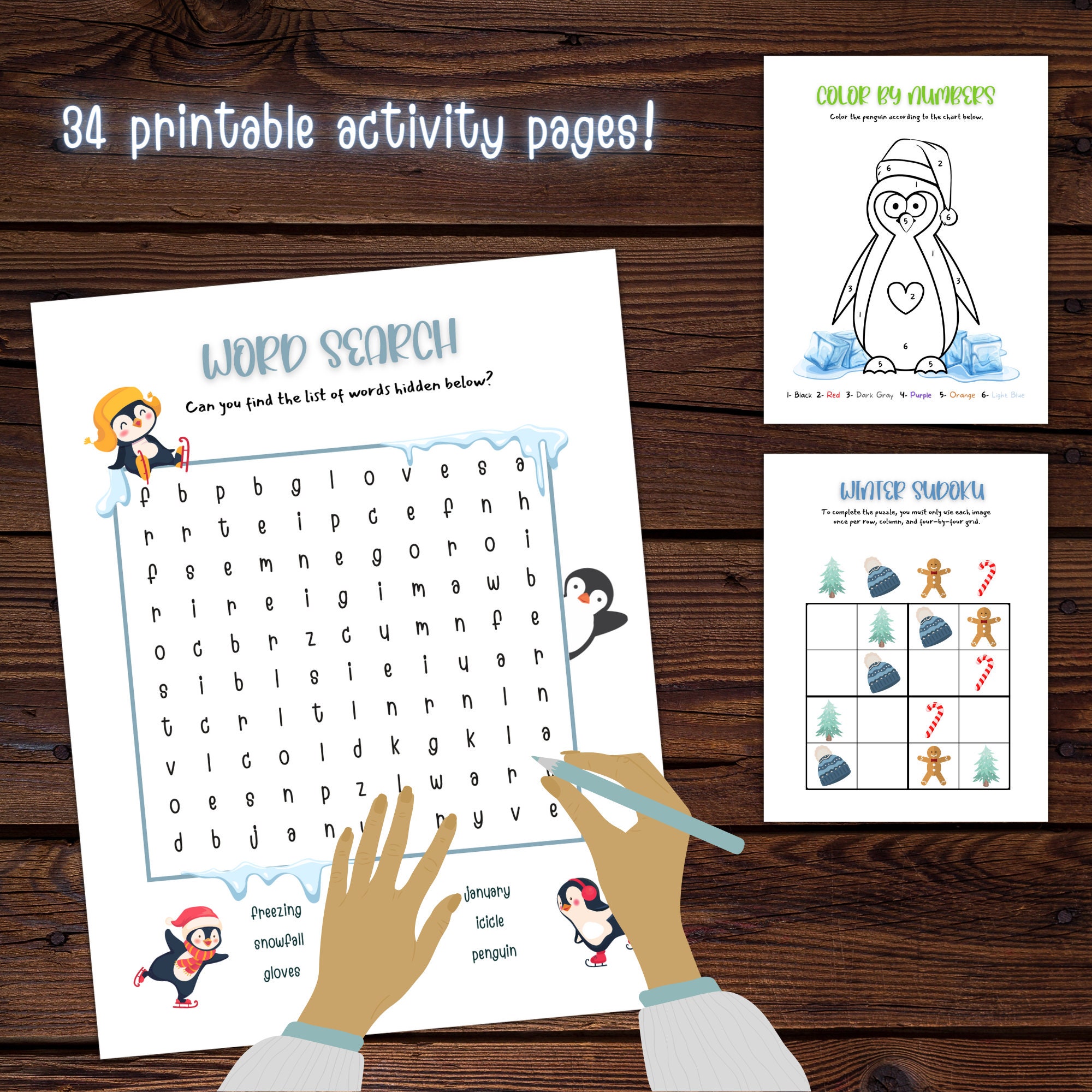Printable Winter Activity Pages, Snow Themed Puzzles, Games, and ...