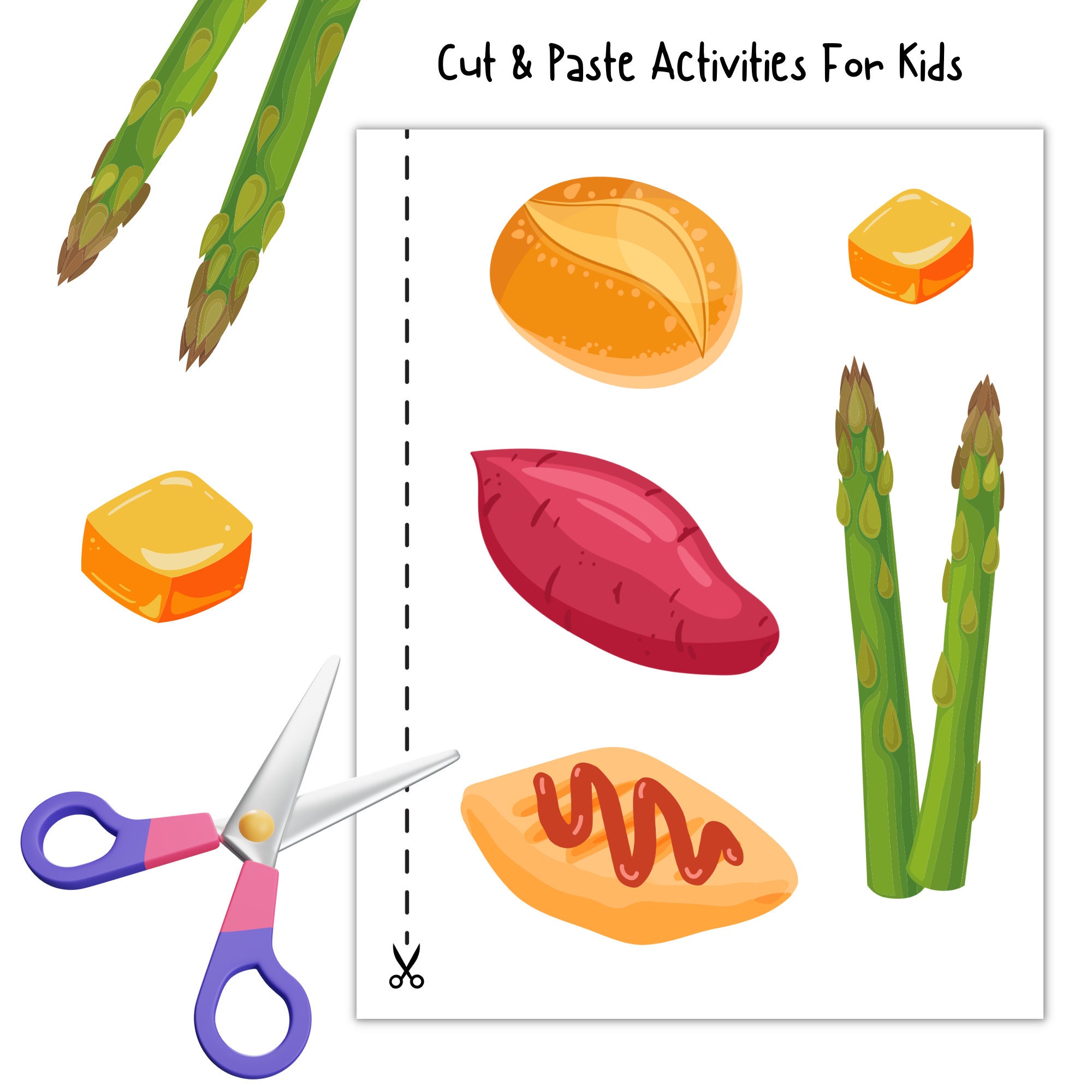 Printable Food Assembly Kit, Dinner Plate Cut and Create, Printable ...