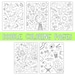 Set of 5 Printable Doodle Coloring Pages, Instant Download, Fun and ...