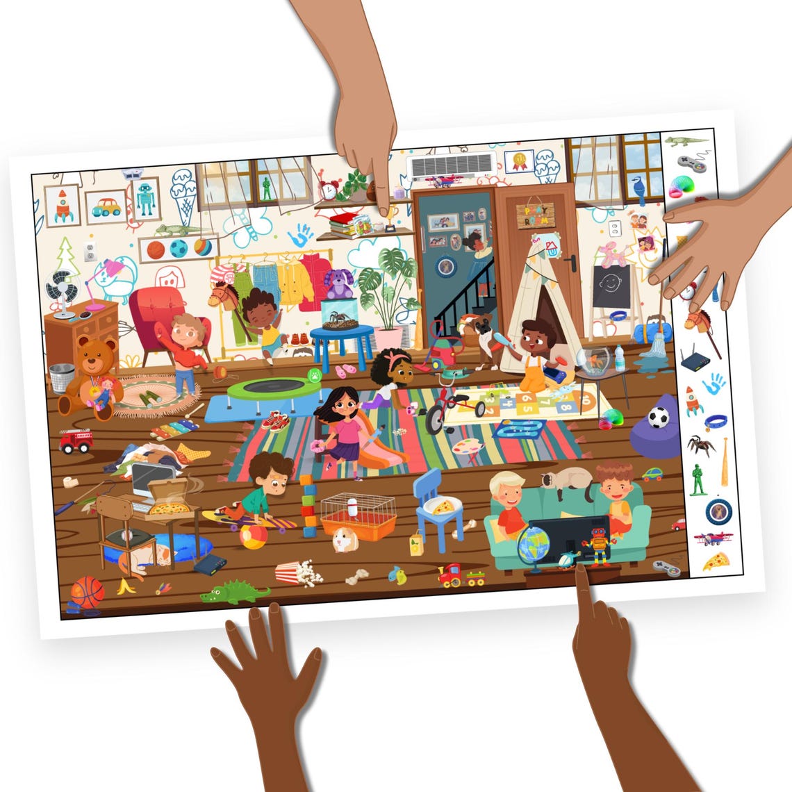 Printable Playroom Poster for Kids, Classroom Decor, Search and Find ...
