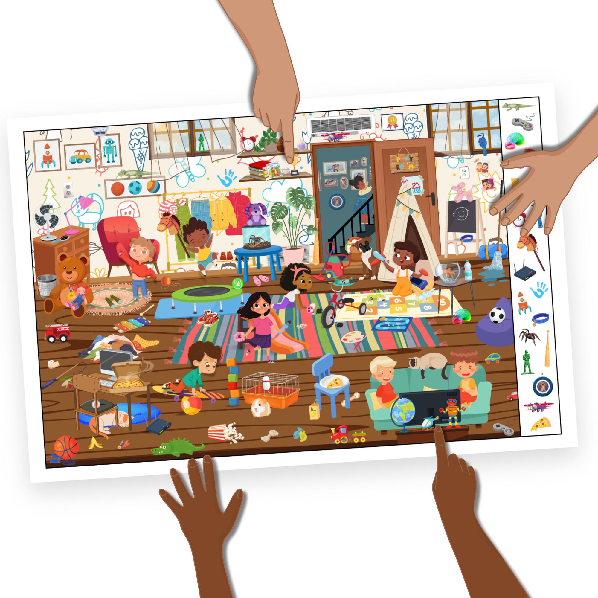 Printable Playroom Poster for Kids, Classroom Decor, Search and Find ...