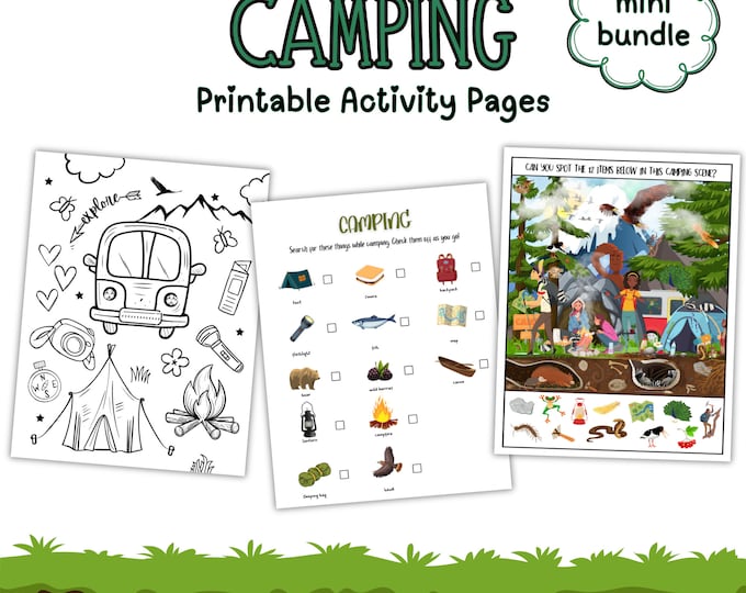 Printable Camping-themed Activity Pages, Fun Outdoor Worksheets for ...