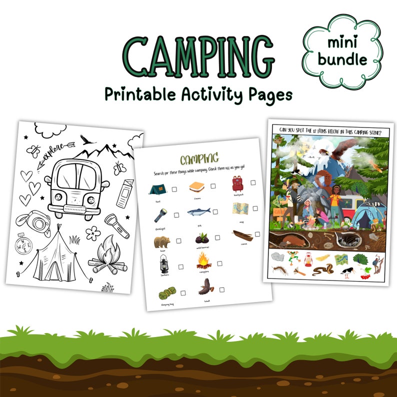 Printable Camping-themed Activity Pages, Fun Outdoor Worksheets for ...