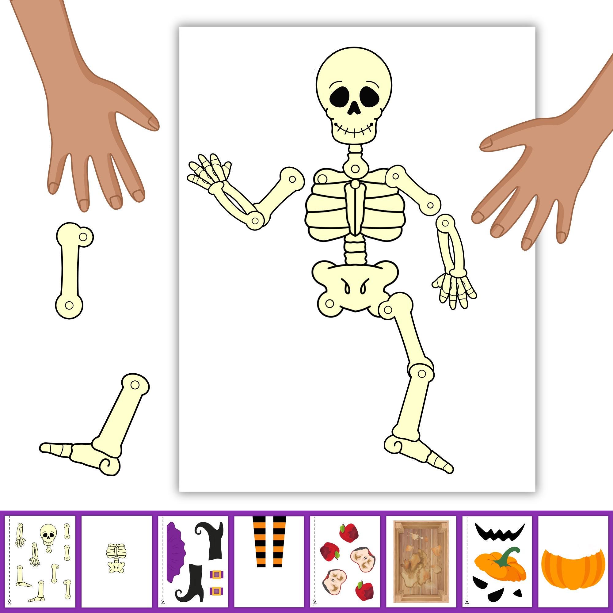 Printable Halloween Crafts for Kids, Cut and Paste Activities, Instant ...