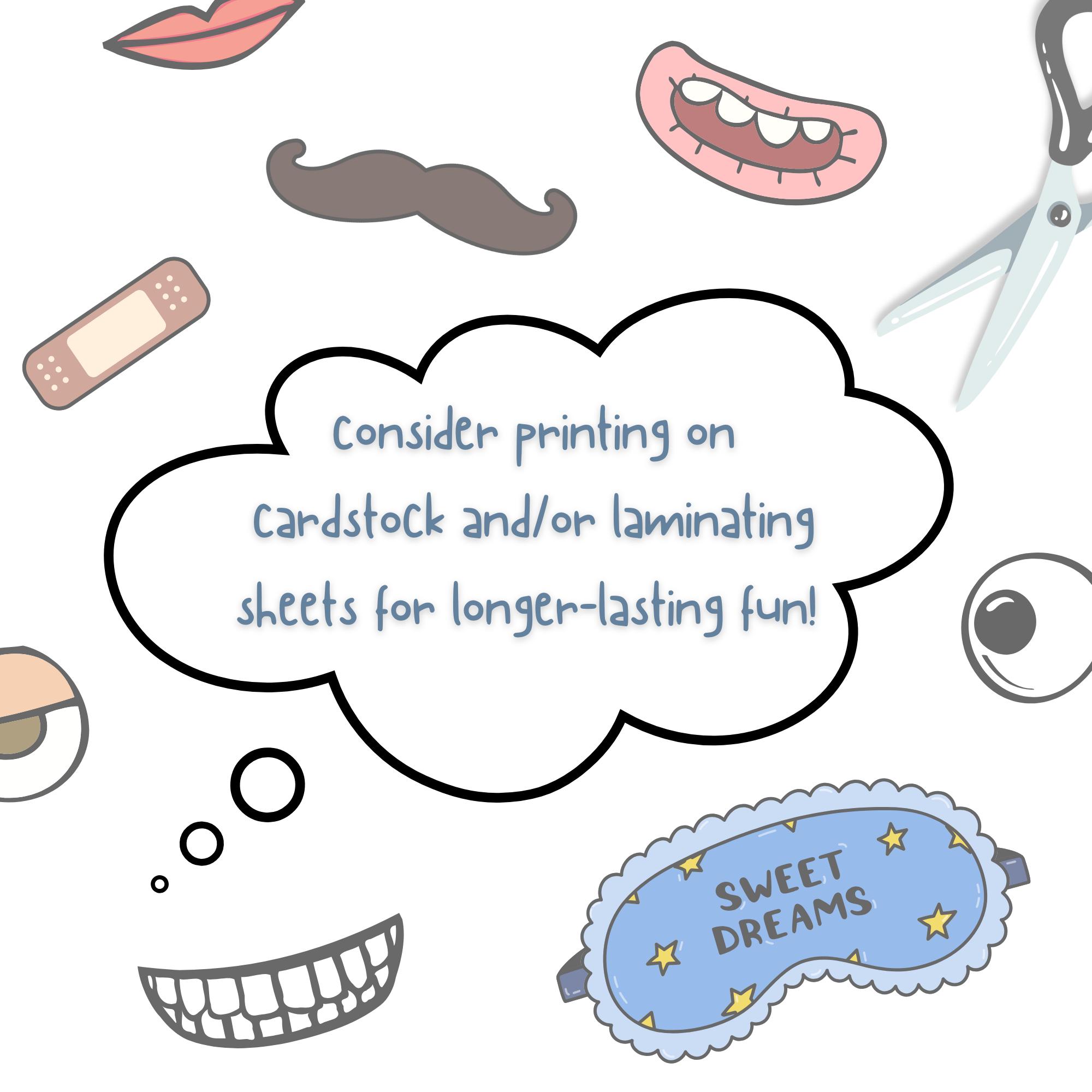 Printable Girl Face Craft Kit, DIY Cut & Create Face Parts and ...