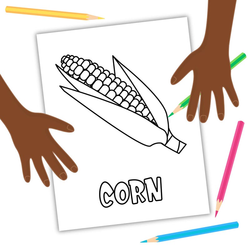 100 Printable Fruit and Veggie Coloring Pages for Kids, Labeled ...