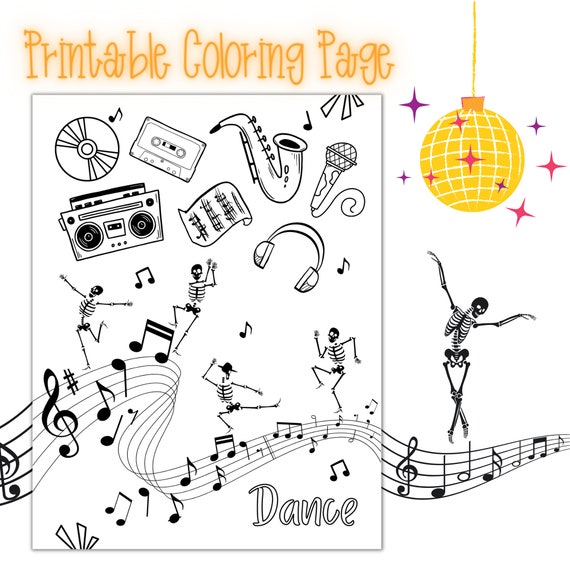 Printable Dance Coloring Page Music Coloring Page - Etsy Canada