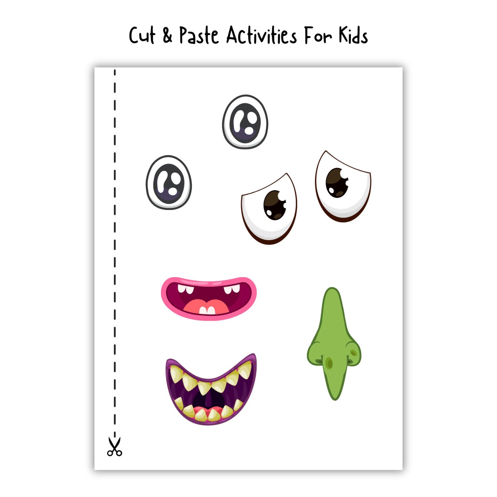 Printable Witch Halloween Cut and Glue Activity for Kids, Fun and ...