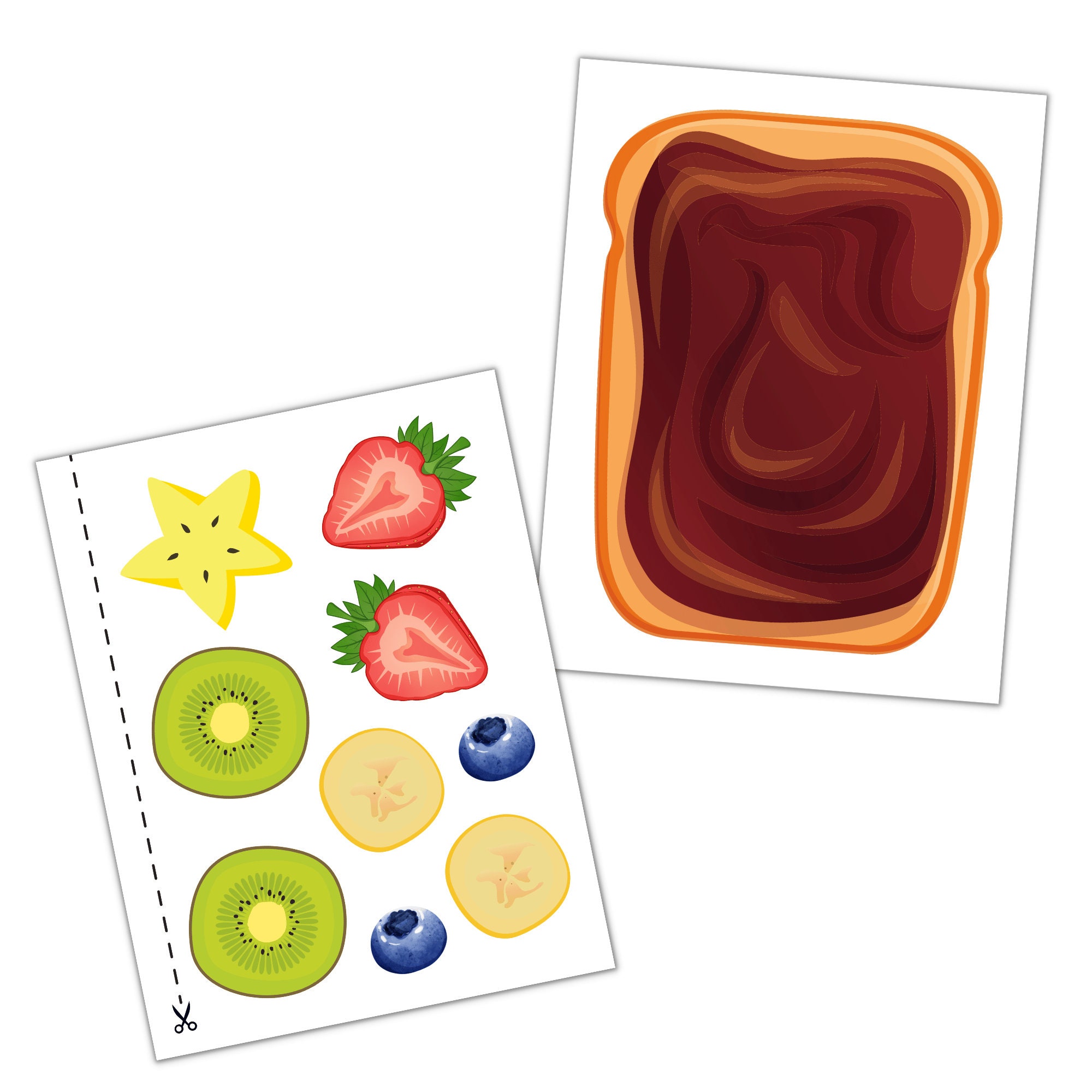 Printable Food Assembly Kit, Fruit & Toast Cut and Create, Printable ...