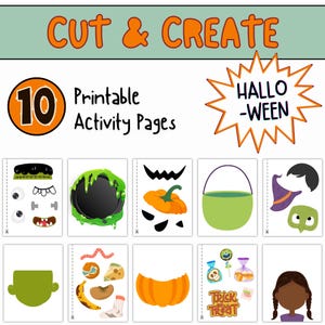 Halloween Printable Cut and Paste Activity Pages for Kids, Fun and ...