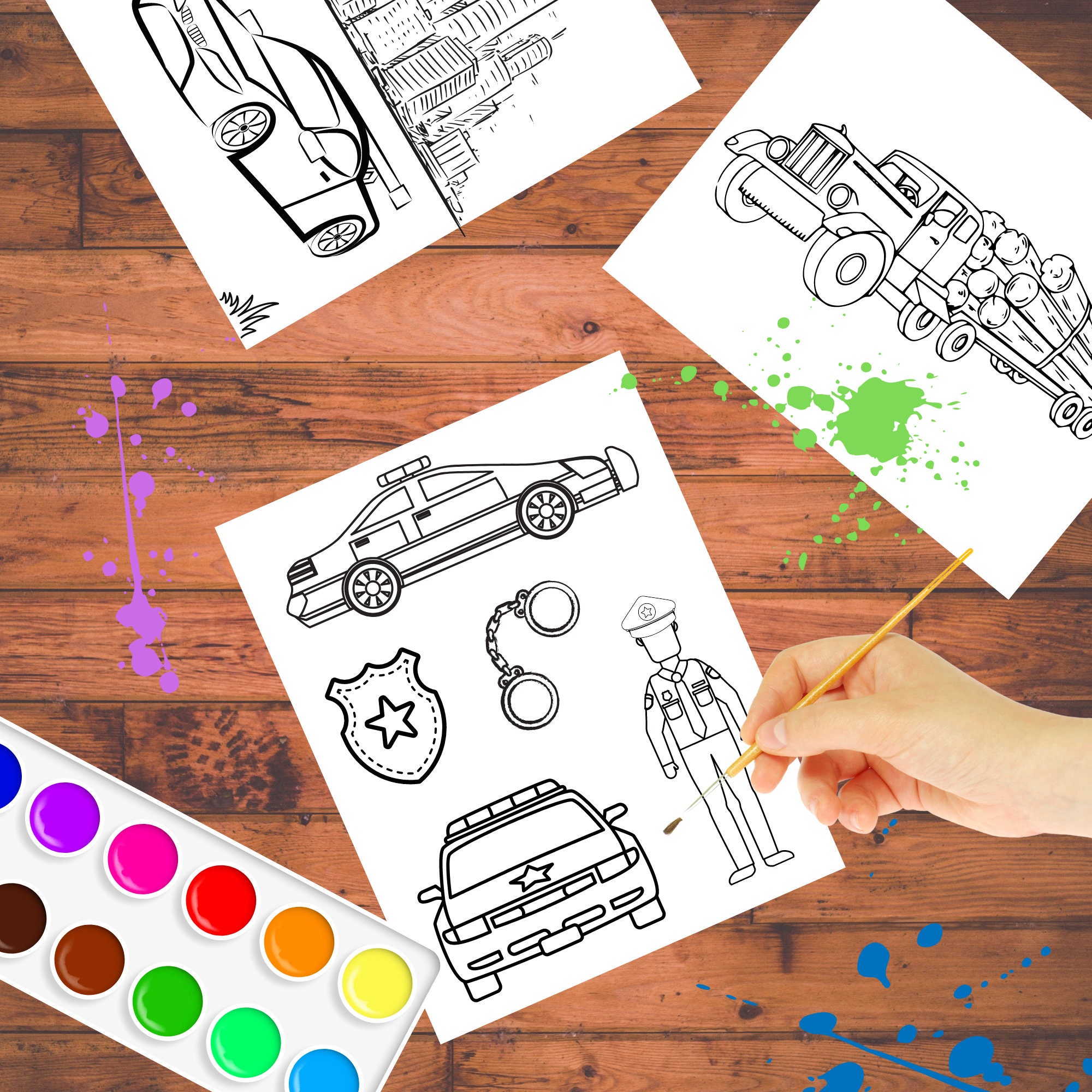 Cars and Trucks Coloring Pages, 30 Vehicle Coloring Pages for Kids - Etsy