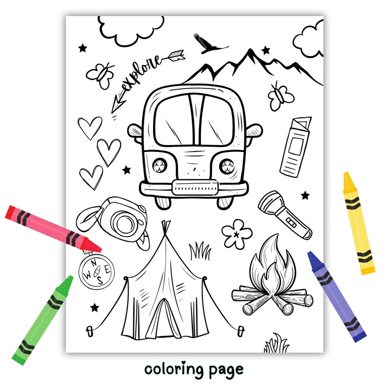 Printable Camping-themed Activity Pages, Fun Outdoor Worksheets for ...