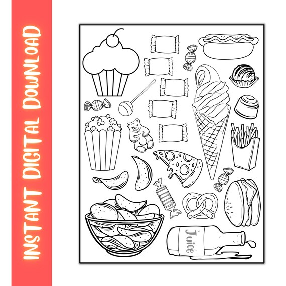 Healthy Eating Coloring Page