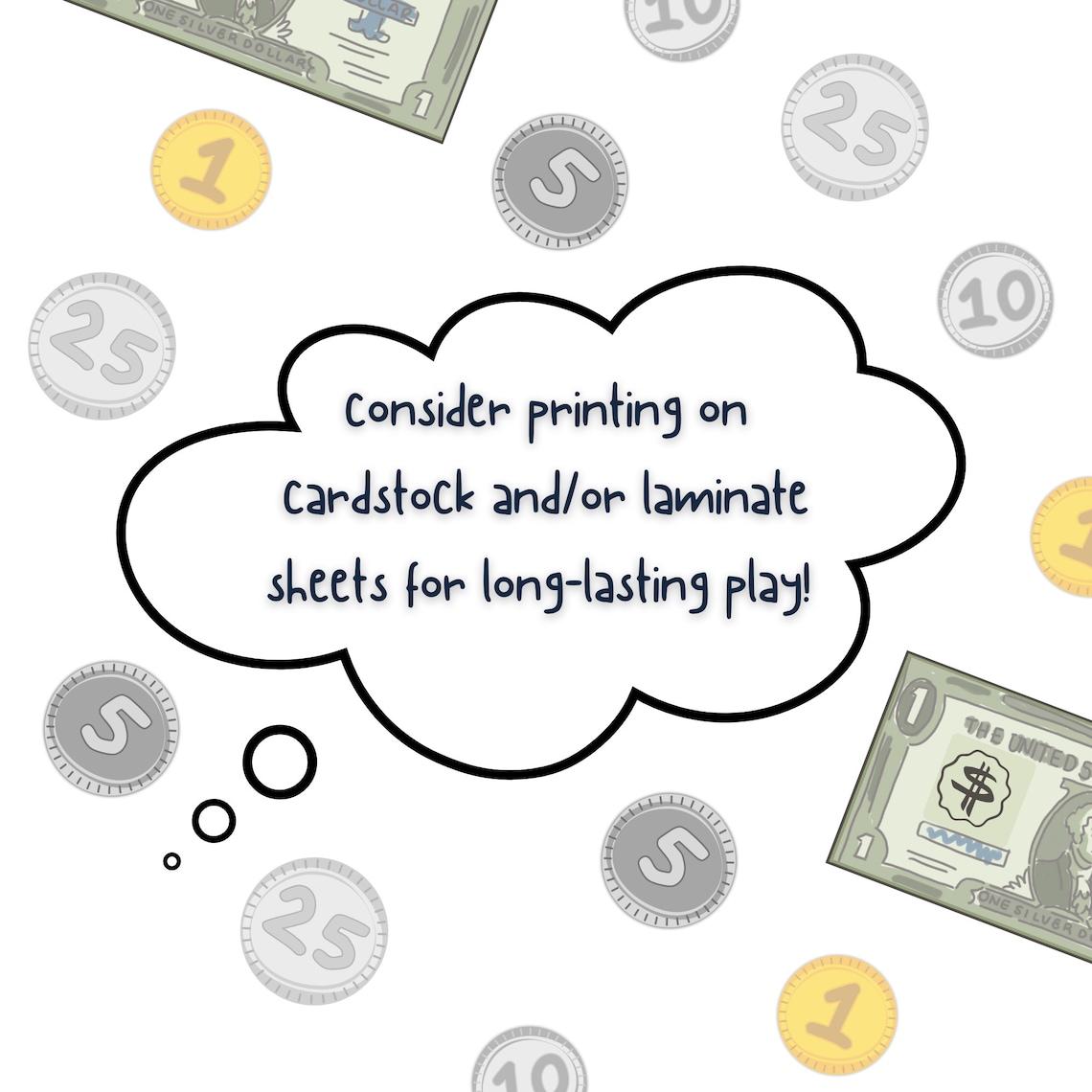 Printable Play Money Set for Kids, Educational and Imaginative Play ...