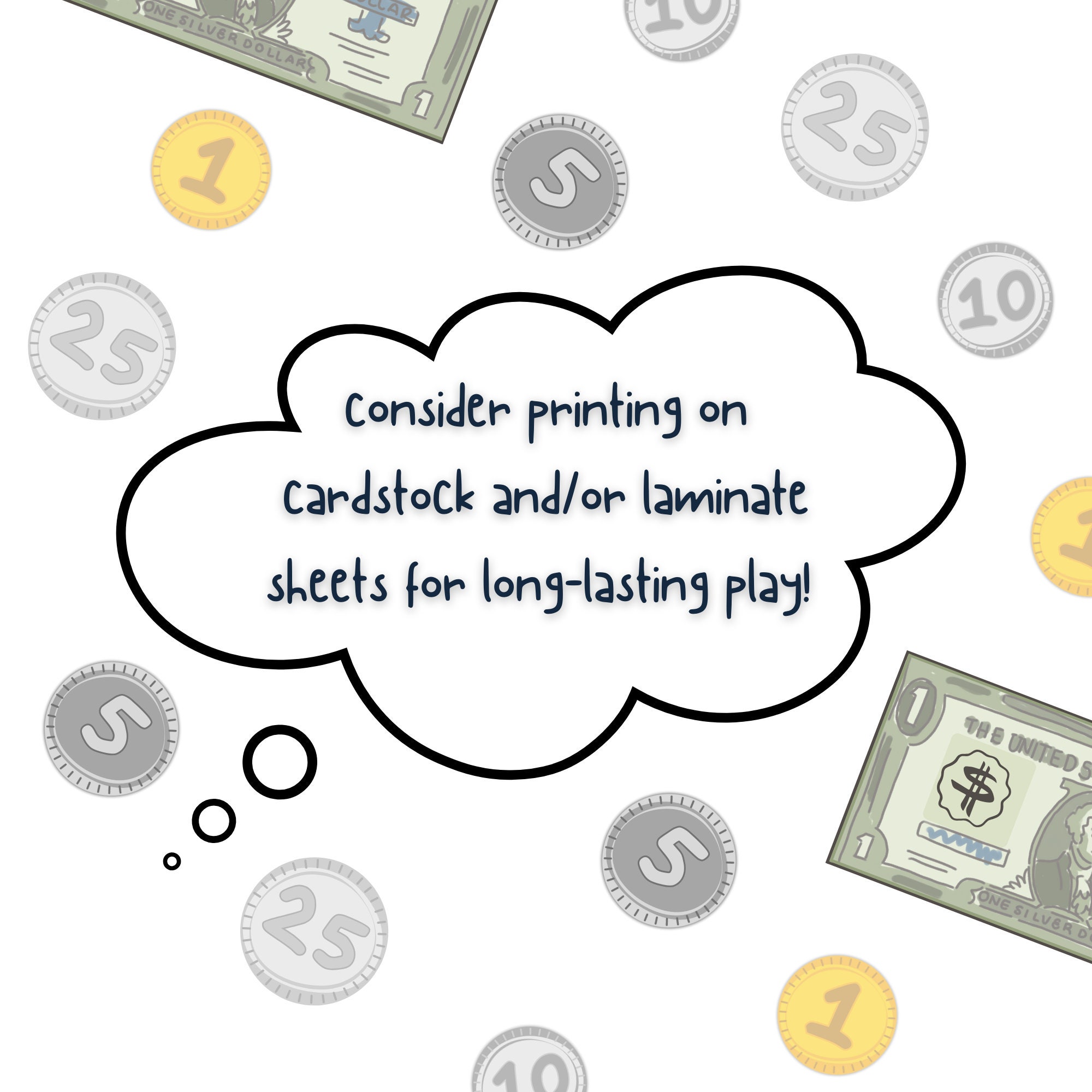 Printable Play Money Set for Kids, Educational and Imaginative Play ...