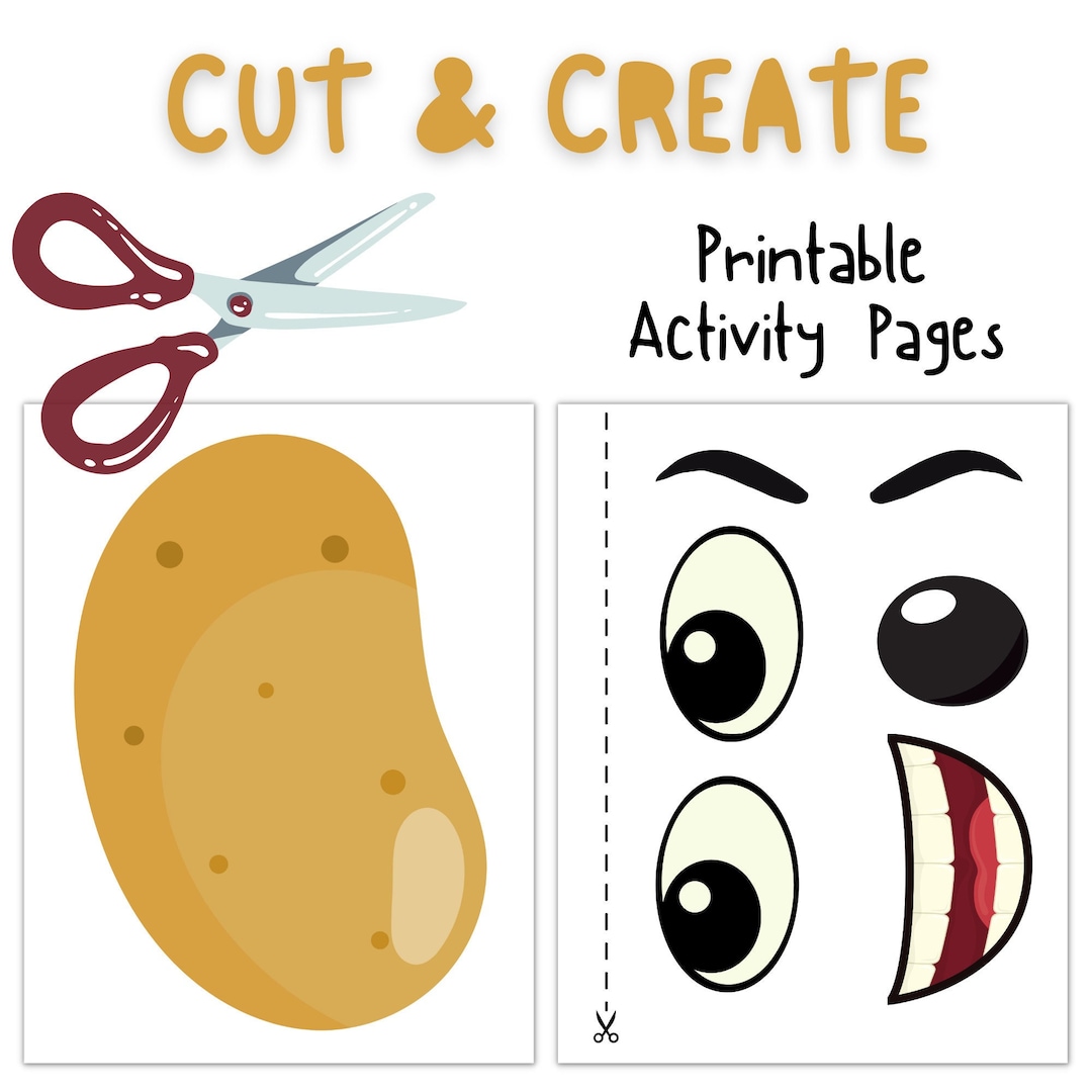 Printable Food Assembly Kit, Potato Head Cut and Create, Printable ...