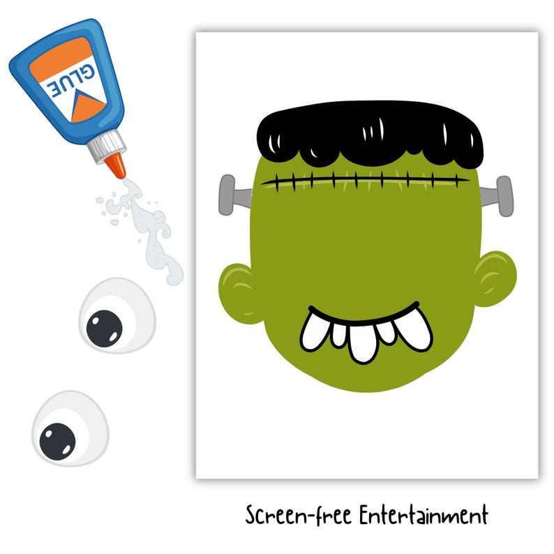 Halloween Frankenstein Printable Cut and Paste Activity for Kids, Fun ...