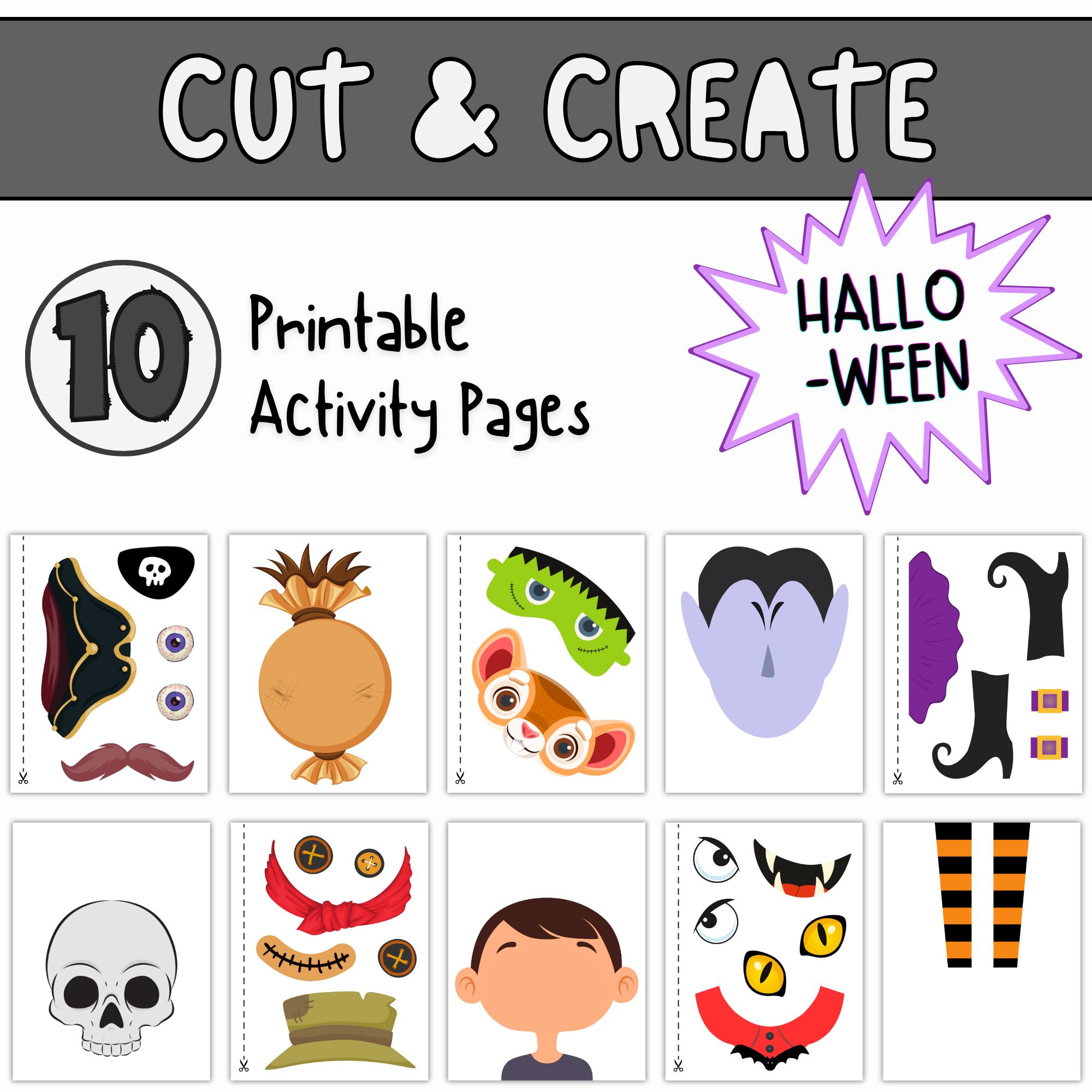 Creepy Halloween Activity Sheets for Kids, Fun and Interactive DIY ...