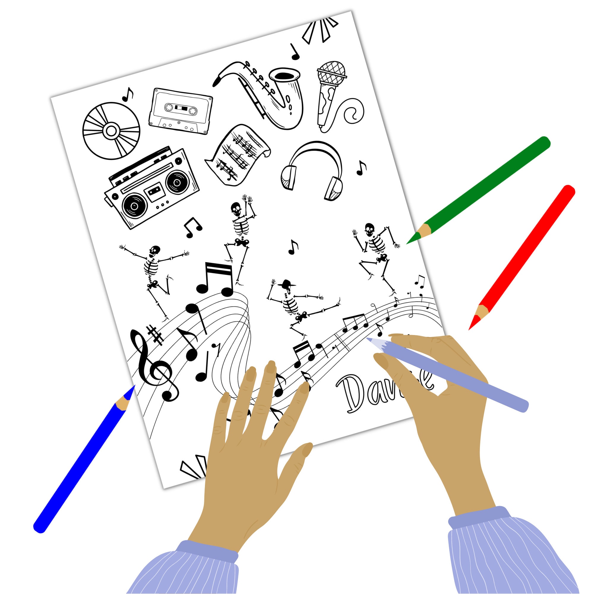 Printable Dance Coloring Page, Music Coloring Page - Etsy Canada