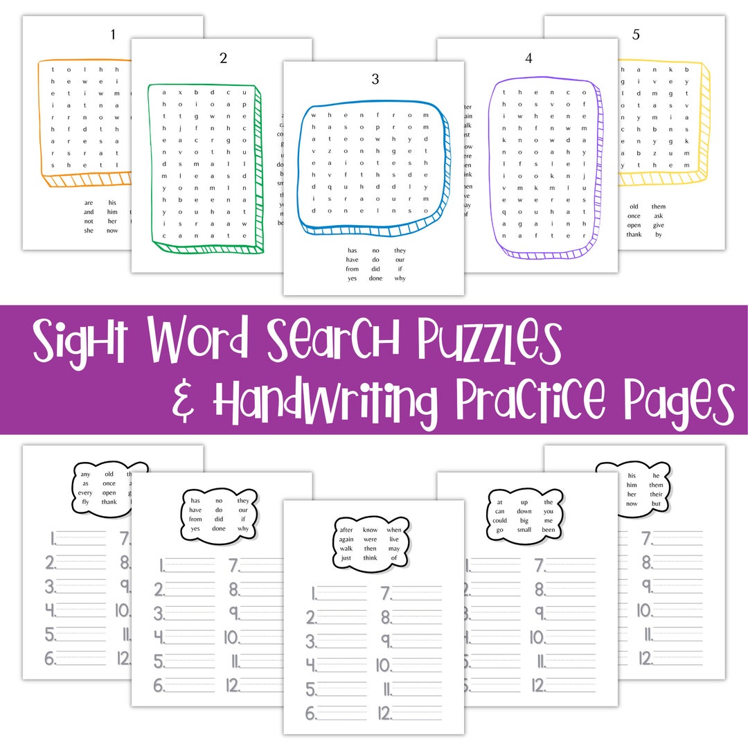 Printable Word Search Puzzles, Sight Words, Handwriting Practice ...