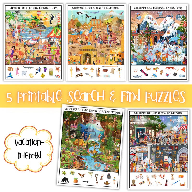 Printable Hidden Pictures - Etsy