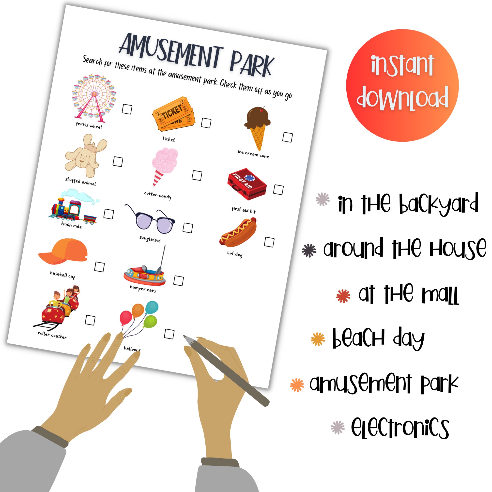 Scavenger Hunt Set of 6, Printable Treasure Hunt Games, Print at Home ...