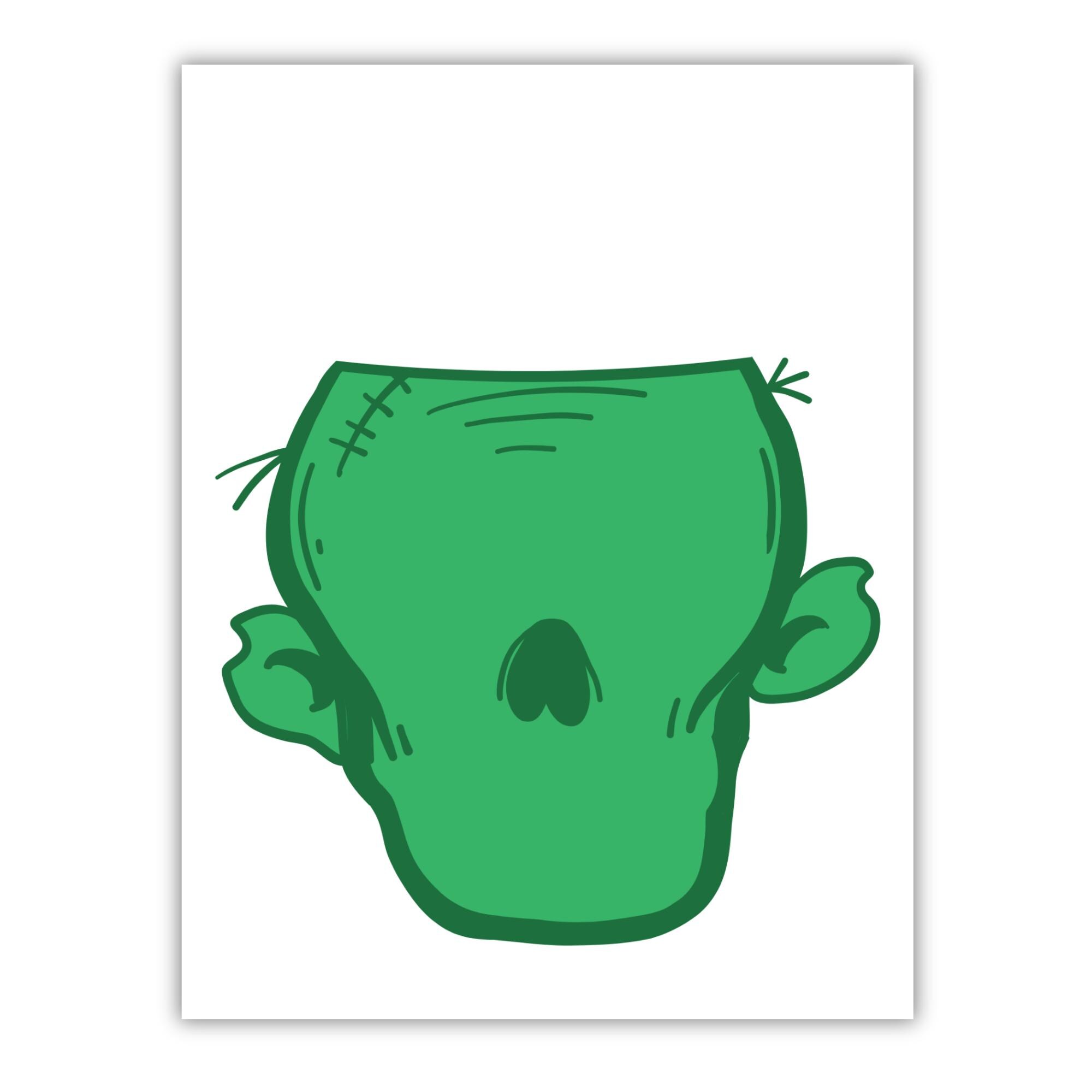 Printable Kids Zombie Halloween Craft, Fun Cut and Paste Activity for ...