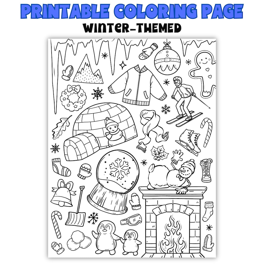 Winter Wonderland Printable Coloring Page - Fun Snowflake and Holiday ...