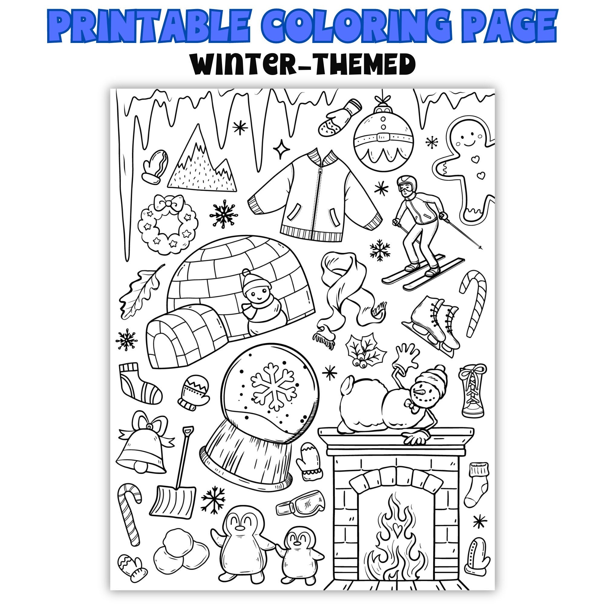 Winter Wonderland Printable Coloring Page - Fun Snowflake and Holiday ...