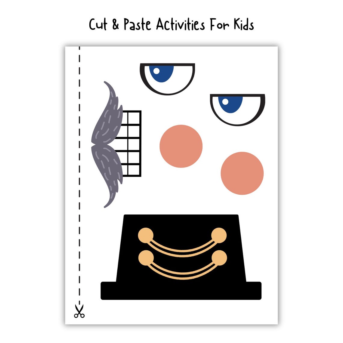 Nutcracker Themed Printable Craft for Kids, Cut & Paste Holiday ...