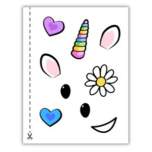 Unicorn Cut and Paste Activity, Printable Craft for Kids, Unicorn Face ...
