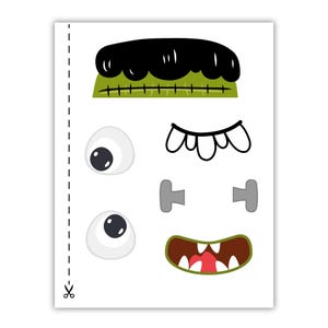 Halloween Frankenstein Printable Cut and Paste Activity for Kids, Fun ...