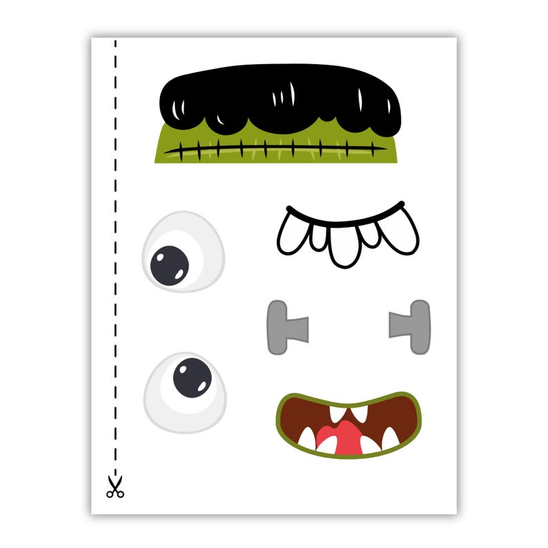 Halloween Frankenstein Printable Cut and Paste Activity for Kids, Fun ...