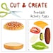 Printable Hamburger Craft, Cut and Paste Build A Burger Assembly Kit ...