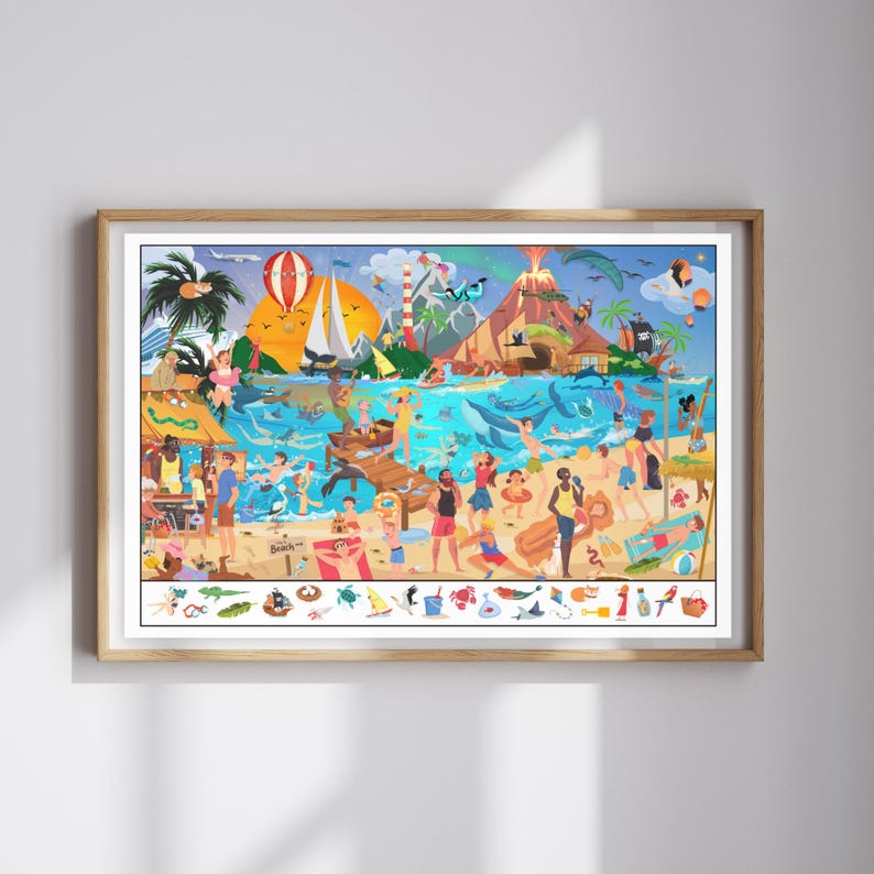 Search and Find Interactive Puzzle Posters, Fun Wall Art Bundle for ...