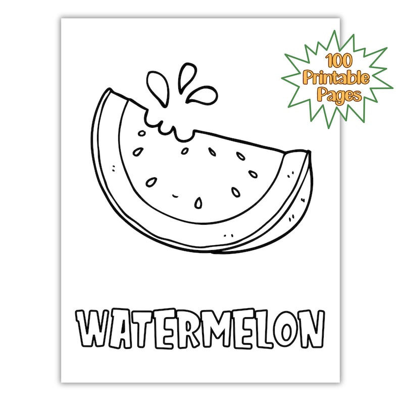 100 Printable Fruit and Veggie Coloring Pages for Kids, Labeled ...
