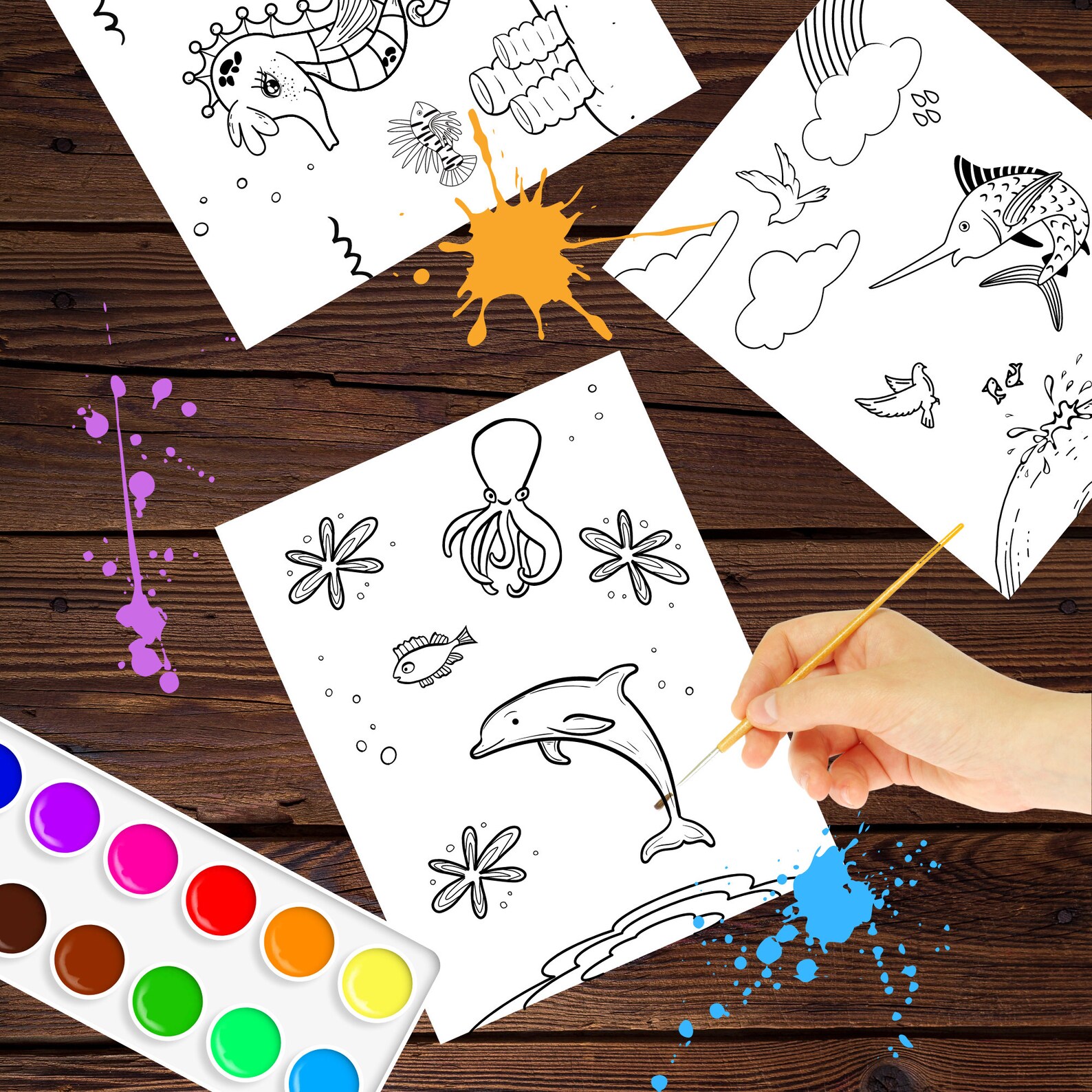 Printable Sea Life Coloring Pages, 36 Ocean Coloring Sheets for Kids - Etsy