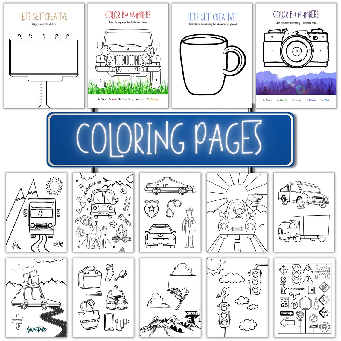 Printable Road Trip Activities, Travel Games and Puzzles for Kids - Etsy