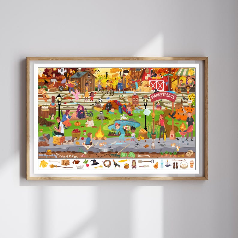 Fall Autumn Search and Find Printable | Hidden Objects Activity Poster ...