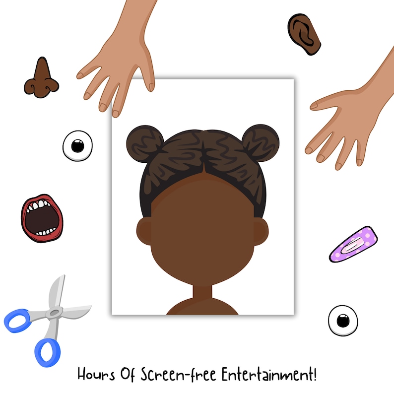 Cut and Create, Printable Crafts for Kids, Silly Faces - Etsy