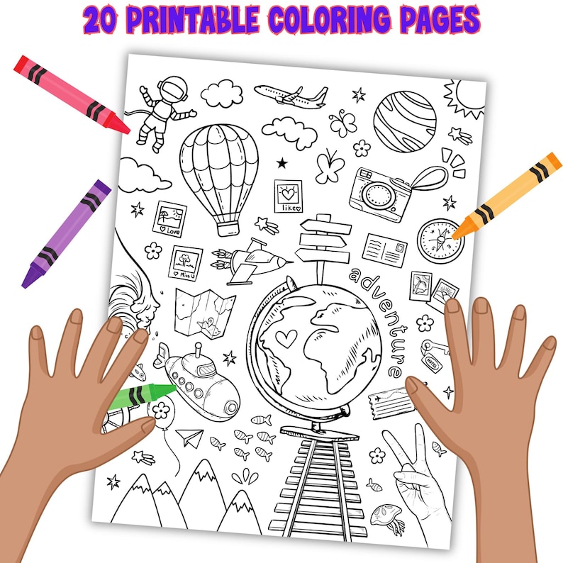 Doodle Coloring Pages Big Bundle, 20 Fun and Unique Coloring Sheets for ...